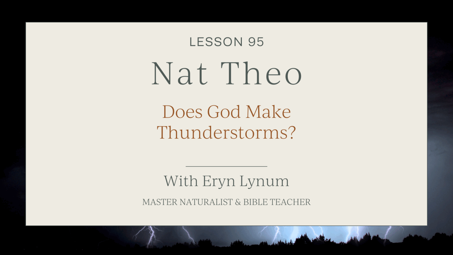 God’s Power Over Storms
